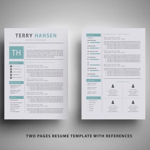 Professional Resume Template / CV Template With Cover Letter for MS ...