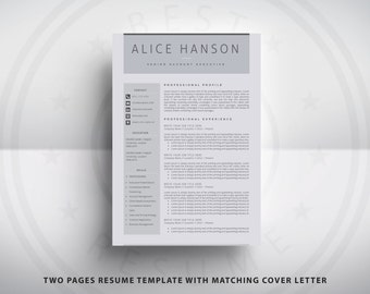 Mint Resume Template for Word Creative CV 1 & 2 Page Resume With Cover ...