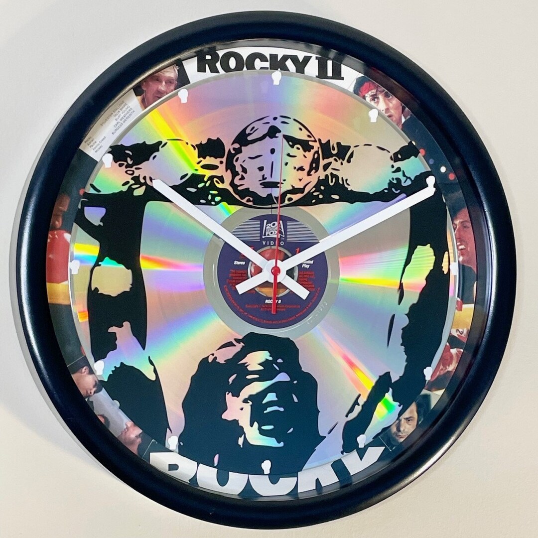 Rocky II Movie Laser Disc 15 Wall Clock, Sylvester Stallone, Rocky ...