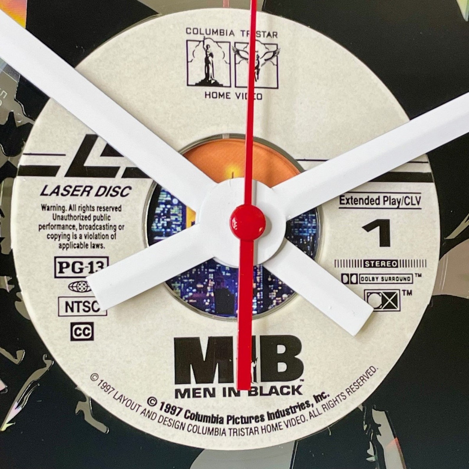 Men in Black Movie Laser Disc 15" Wall Clock, Will Smith, Tommy Lee ...