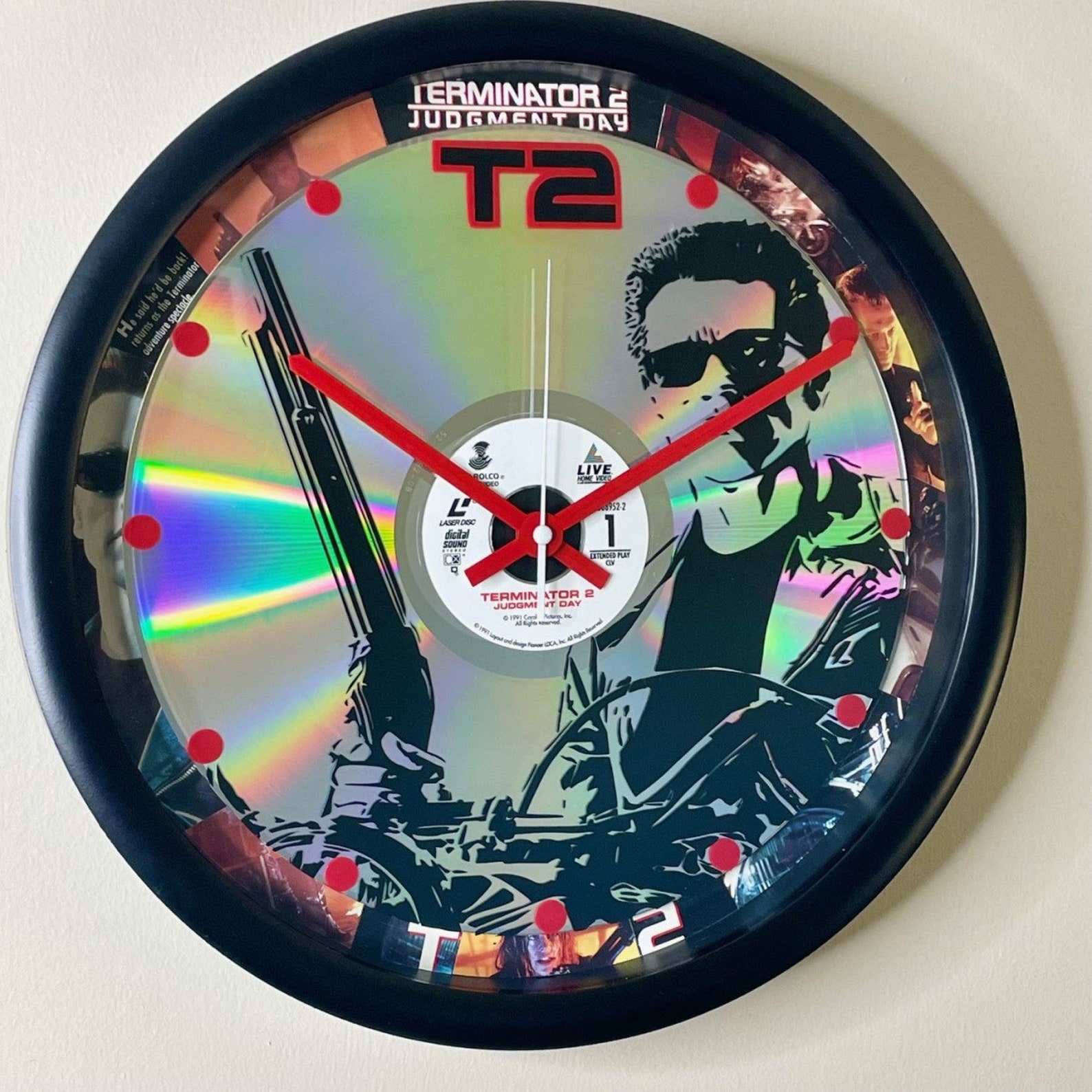 Terminator 2: Judgement Day Laser Disc 15" Wall Clock - Disc 1, T2 ...