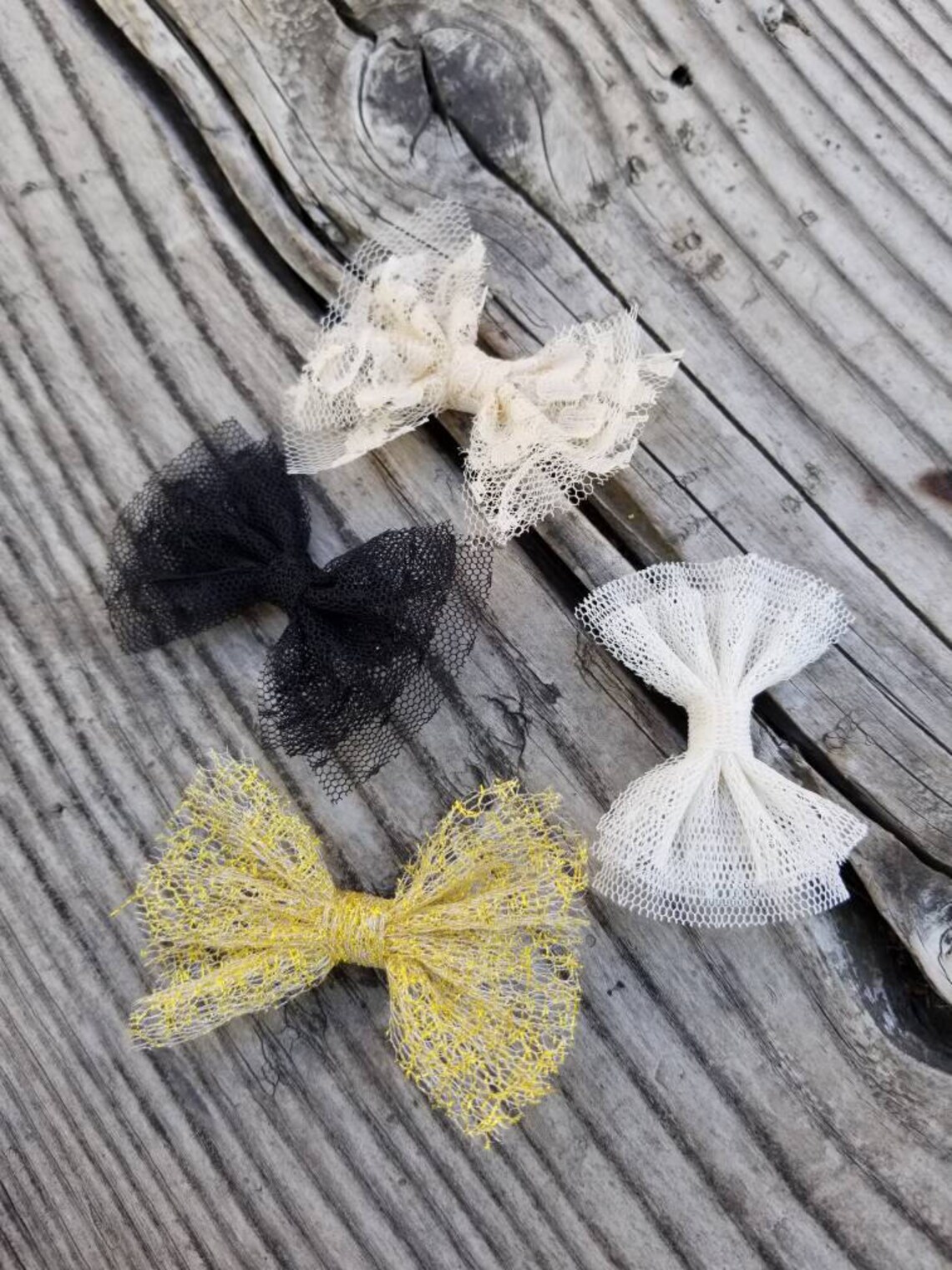 Girls Ivory Lace Bow Girls Gold Bow Girls Bow Set Girls | Etsy