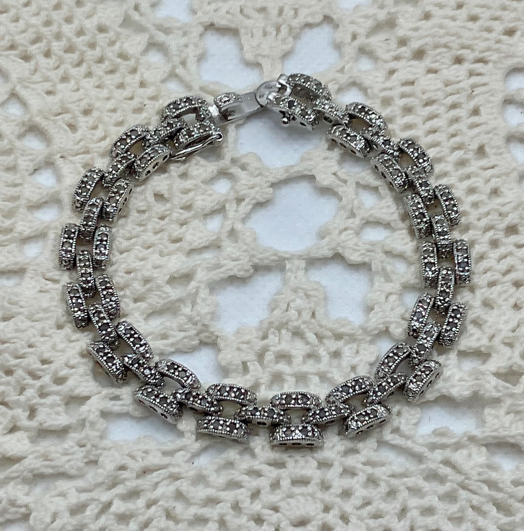 Victoria Townsend DBJ DIAMOND Sterling Silver Art Deco Style Tennis ...