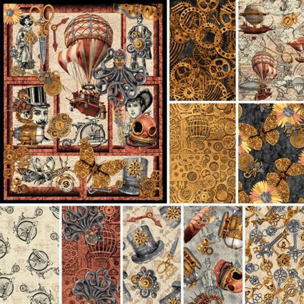 Steampunk Fabric - Etsy
