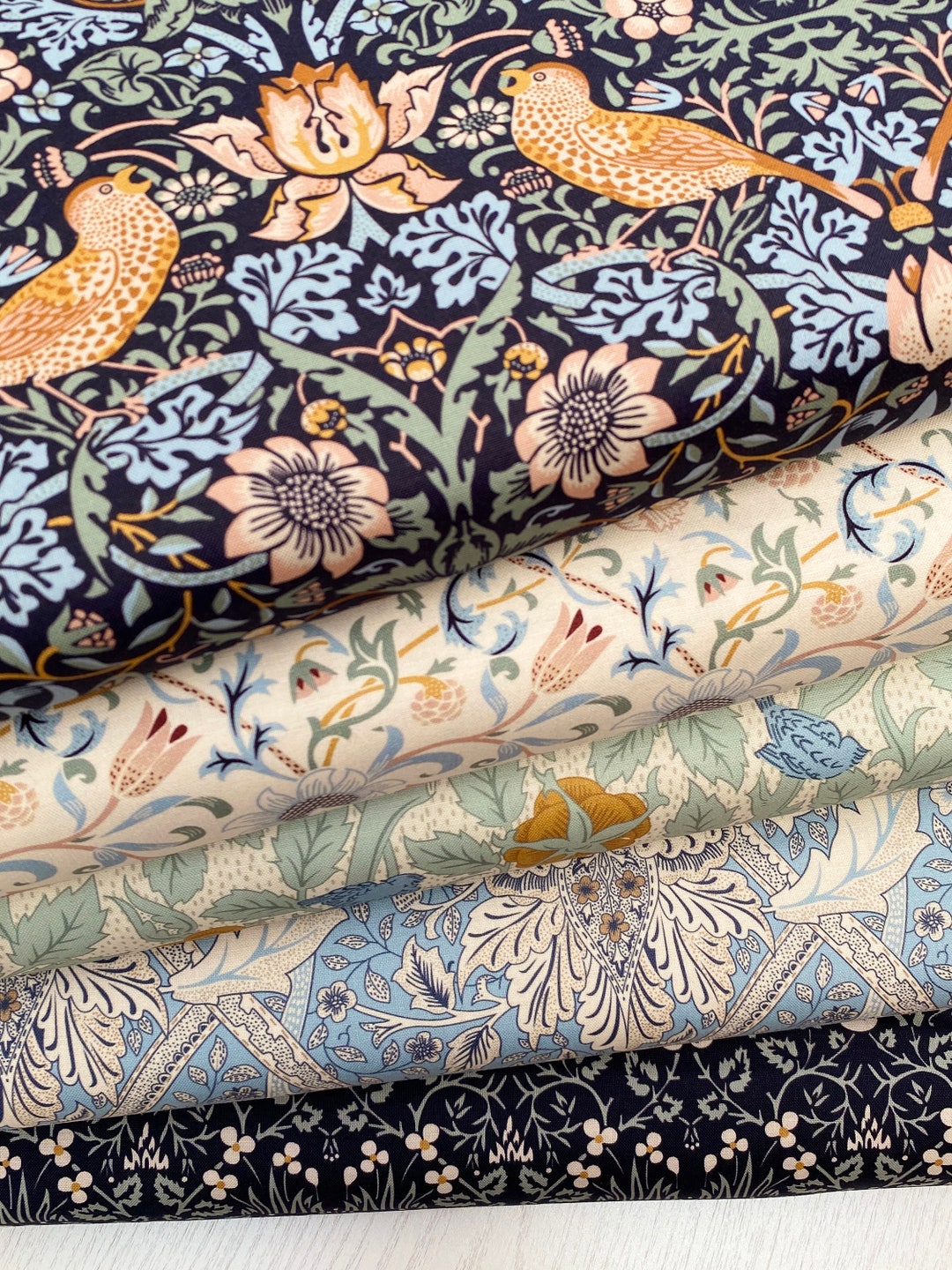 William Morris Cotton Fabric, Natures Dream, the Strawberry Thief ...