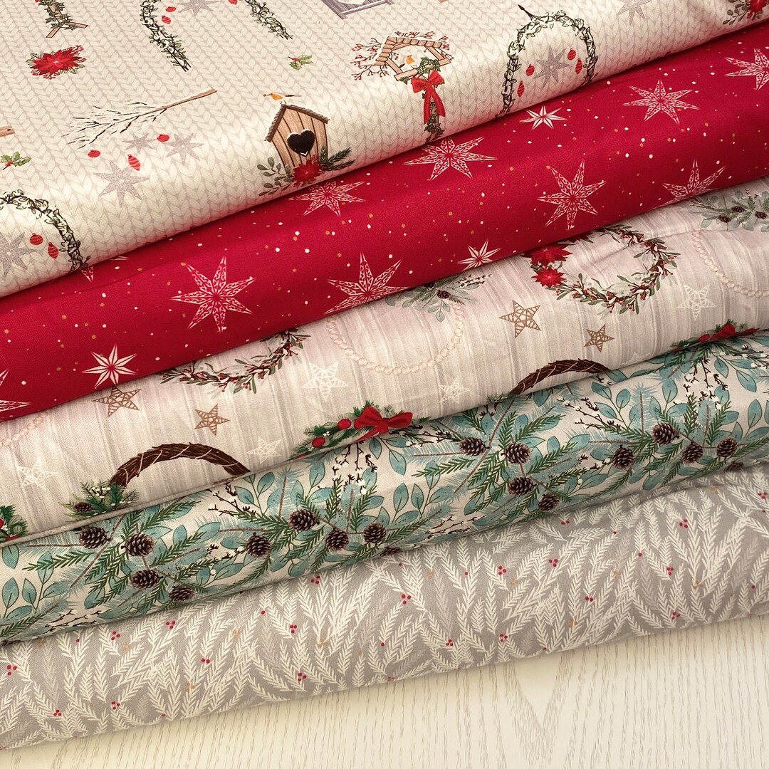 Welcome Home, Christmas Fat Quarter Bundle, Quilting Cotton Fabrics - Etsy