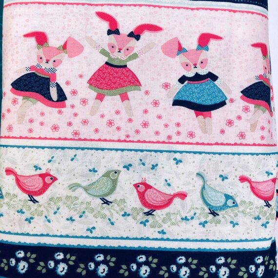 Home & Hobby Doll Making Easter Bunny Rabbits Cotton Fabrics Border Panel Boho Bunnies etna.com.pe