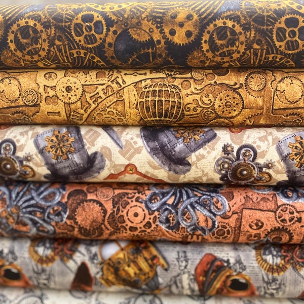 Steampunk Fabric - Etsy