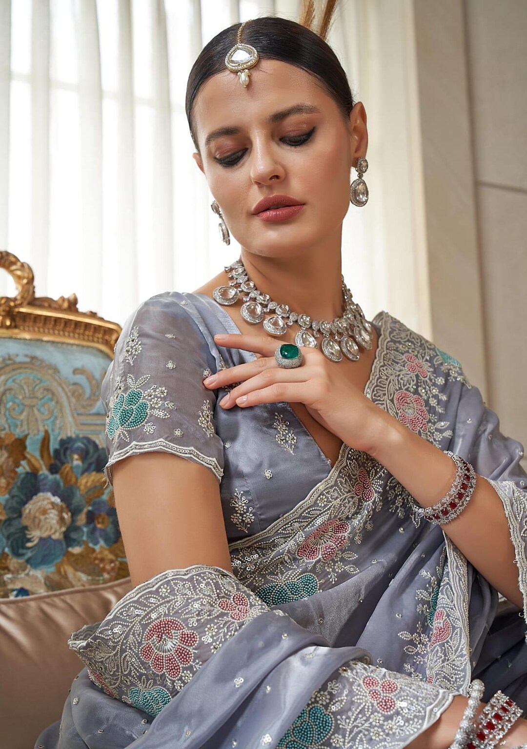 Designer Sarees,heavy Embroidery Saree,hand Made Saree,designer Wedding ...