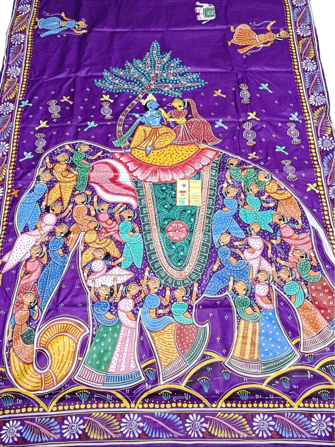 Handpainted Pattachitra Kandarpa Hati Nari Kunjar Silk Saree - Etsy