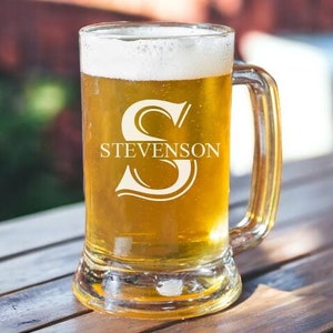 Beer Mug Glass, Personalized Beer Mug, Engraved Beer Mug, Christmas ...