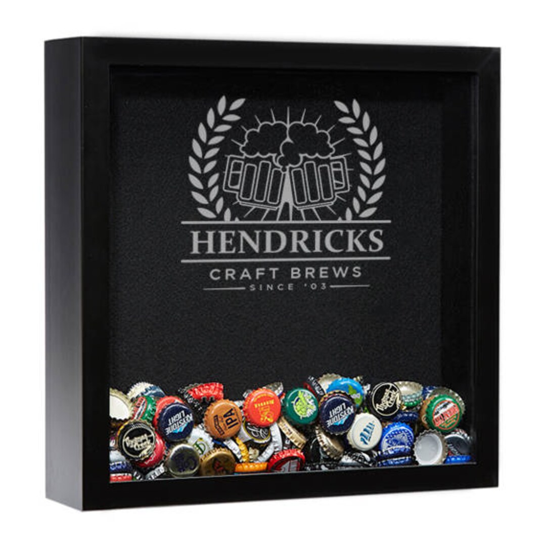 Bottle Cap Holder, Beer Cap Shadow Box, Beer Cap Holder, Man Cave Decor ...