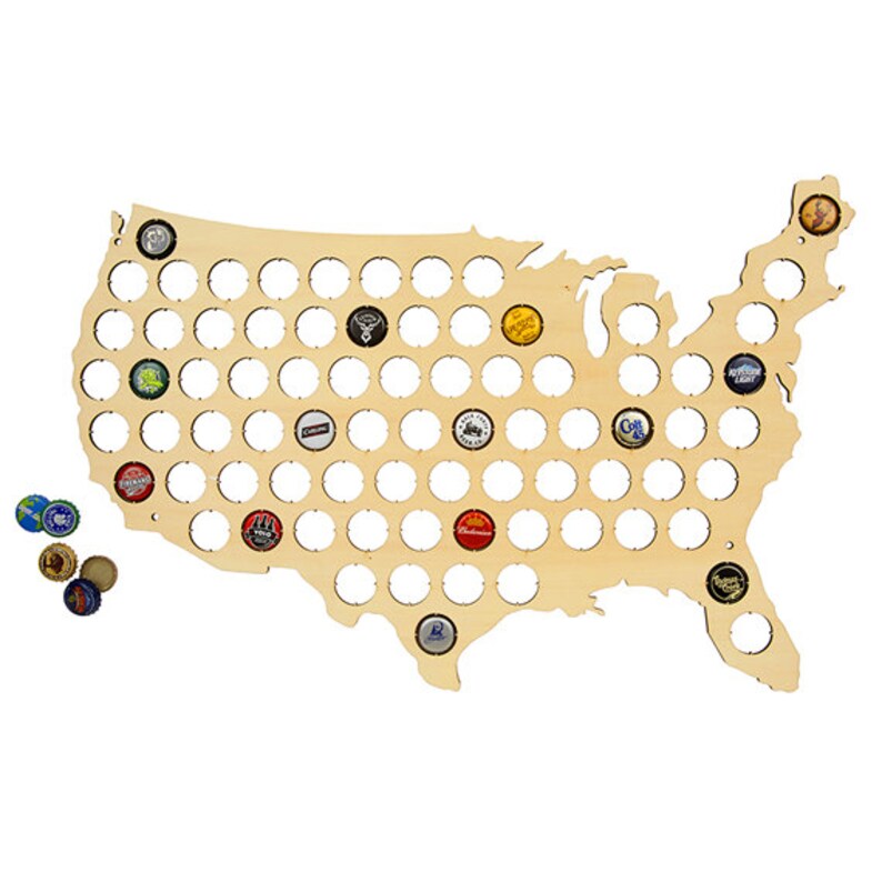 USA Beer Cap Map Beer Cap Map Beer Cap Display Man Cave | Etsy