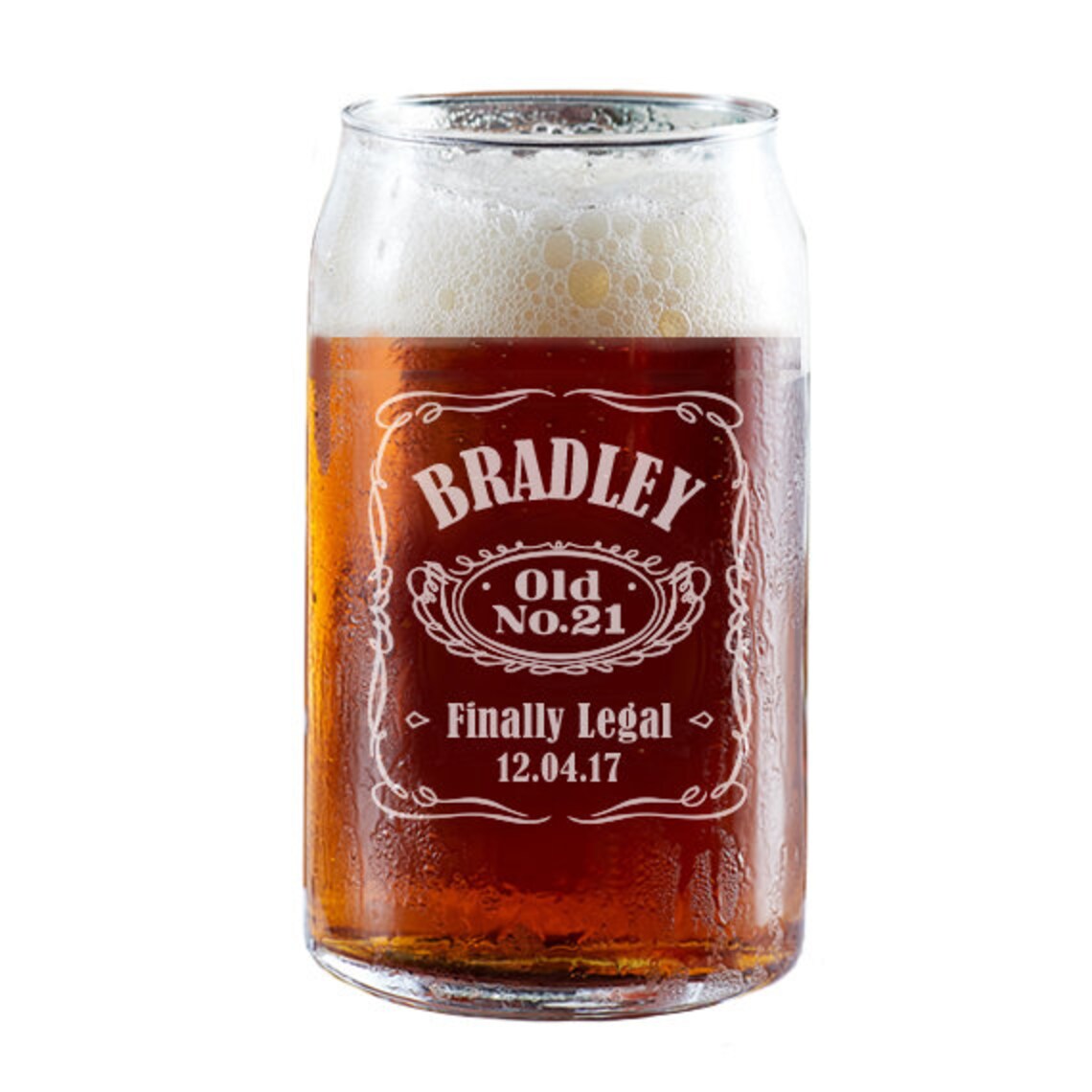 21st Birthday Beer Glass Personalized Beer Can Glass Custom | Etsy