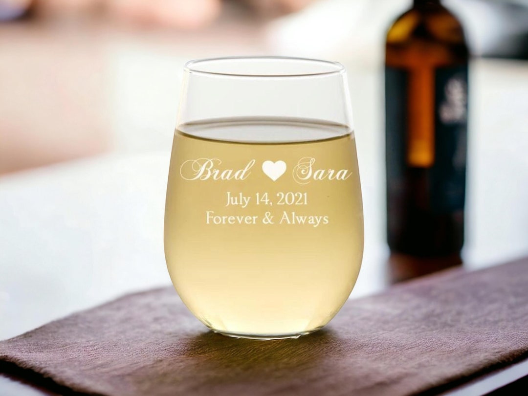 Wedding Wine Glasses, Personalized Wine Glass, Wedding Favors, Wine ...