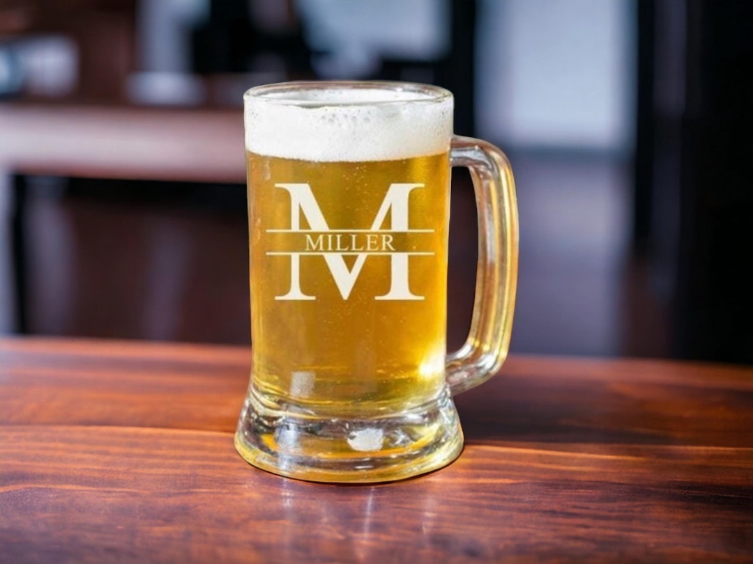 Personalized Beer Mug Glasses | Groomsmen Gift | Engraved Beer Mug ...