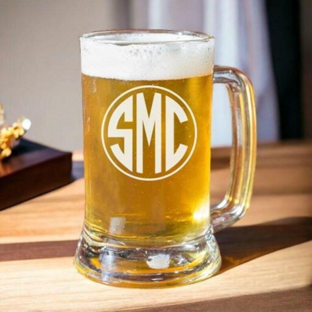 Personalized Beer Glass - Custom Beer Mug - Monogram Beer Mug - Gift ...