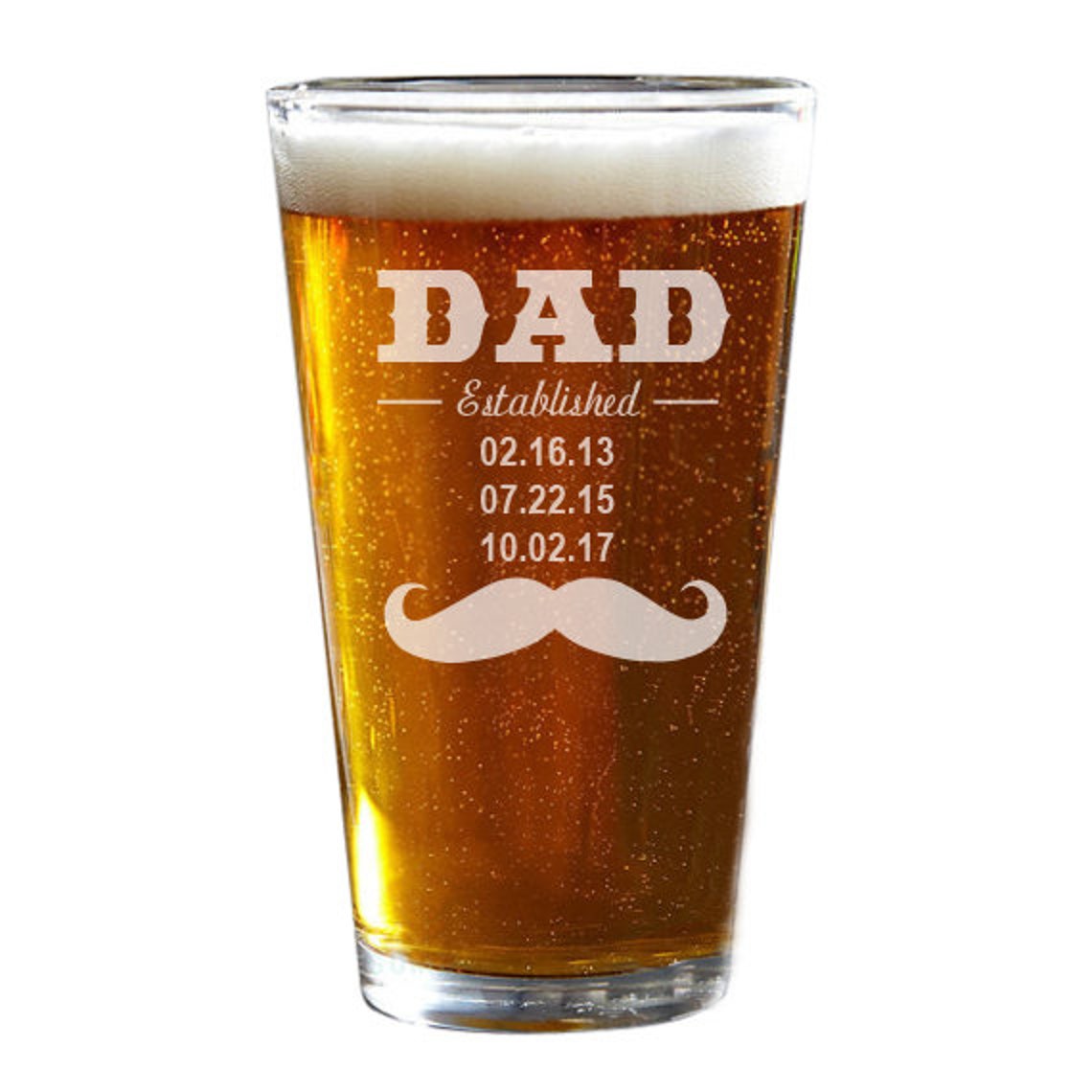 Dad Beer Glass Personalized Pint Glass Father's Day - Etsy