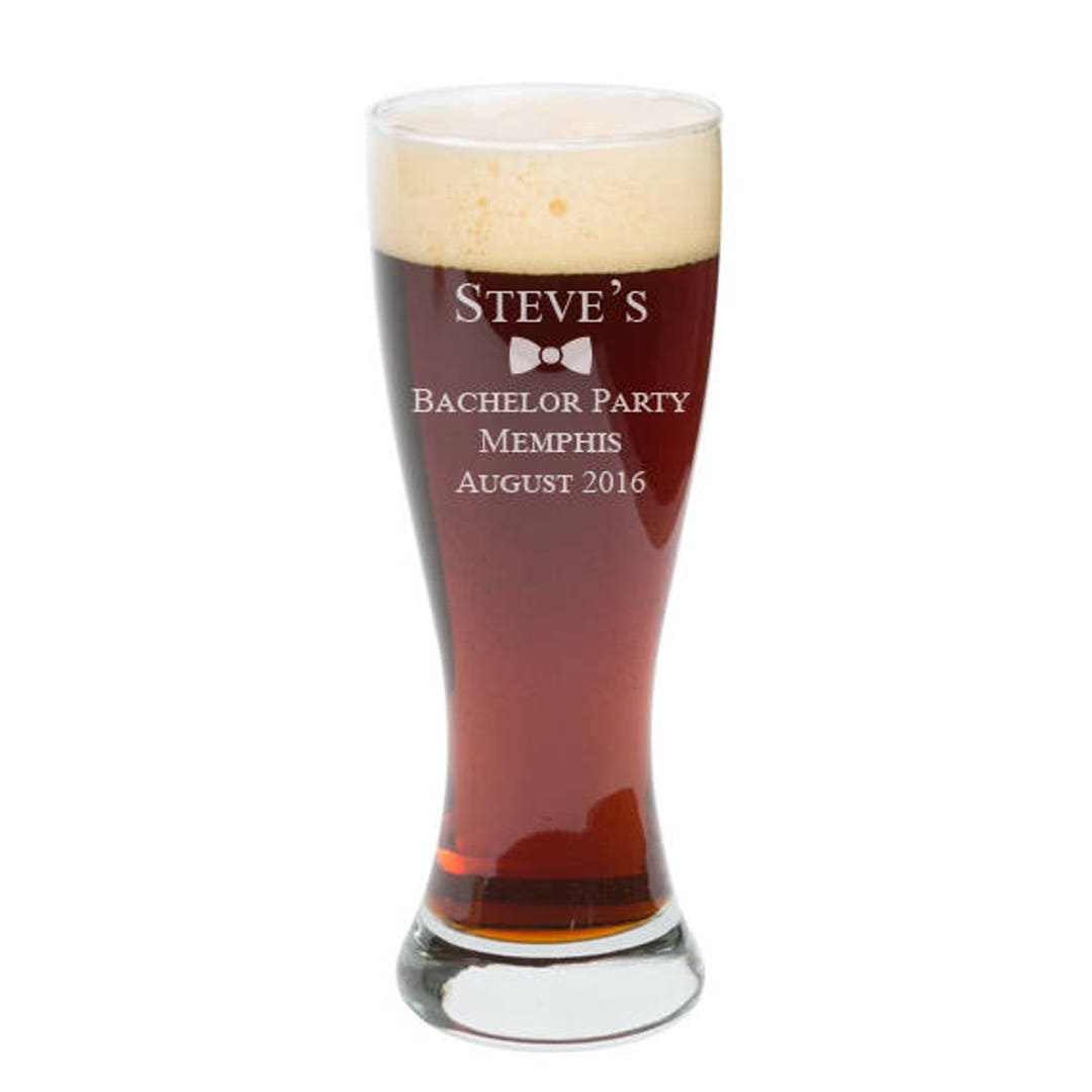 Bachelor Party Gift, Personalized Pilsners, Engraved Beer Glasses ...