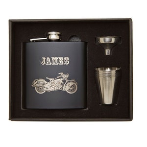 Personalized Flask Motorcycle, Flask for Dad, Engraved Flask, Gift for ...