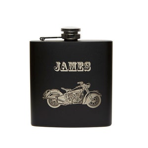Personalized Flask Motorcycle, Flask for Dad, Engraved Flask, Gift for ...