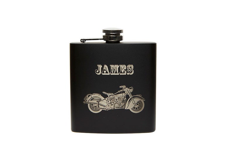 Personalized Flask Motorcycle Flask for Dad Engraved Flask | Etsy