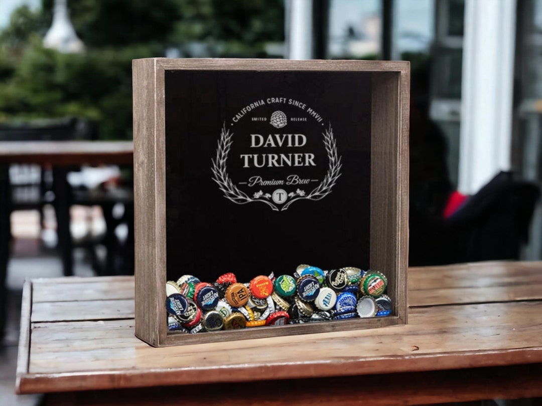 Beer Sign Beer Cap Shadow Box, Beer Cap Holder, Personalized Beer ...