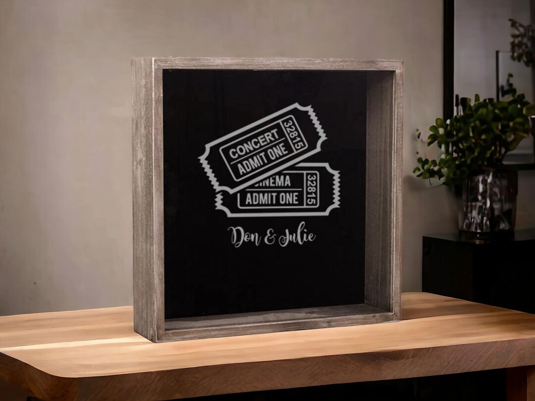 Ticket Holder Shadow Box Personalized, Ticket Shadow Box, Shadow Box ...