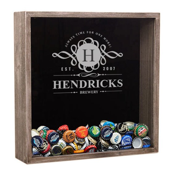 Beer Cap Holder Personalized Shadow Box Custom Engraved Beer - Etsy