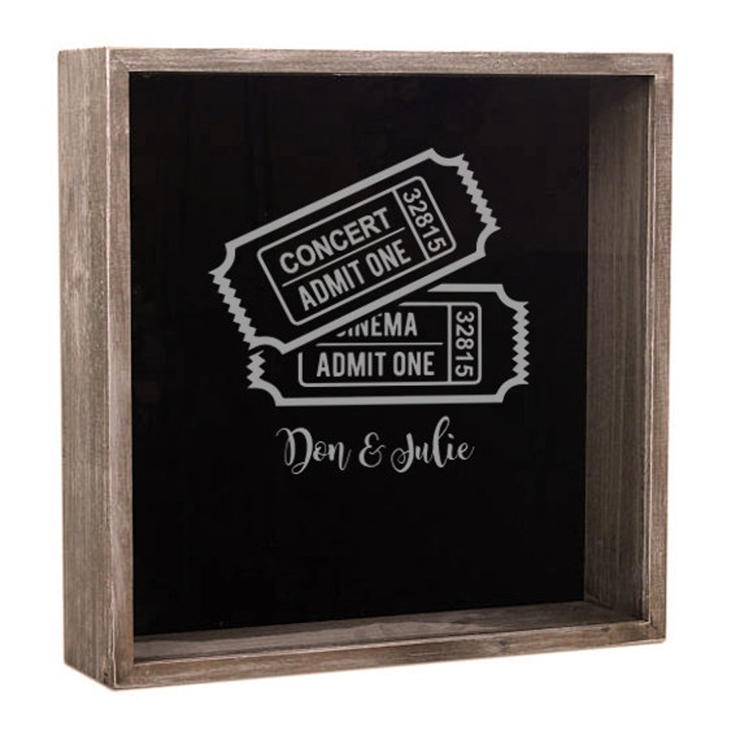 Ticket Holder Shadow Box Personalized, Ticket Shadow Box, Shadow Box ...