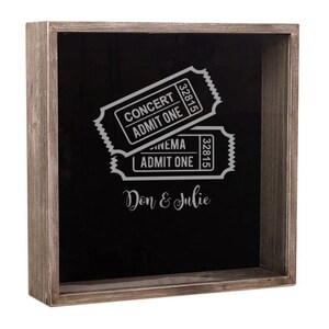 Ticket Holder Shadow Box Personalized, Ticket Shadow Box, Shadow Box ...
