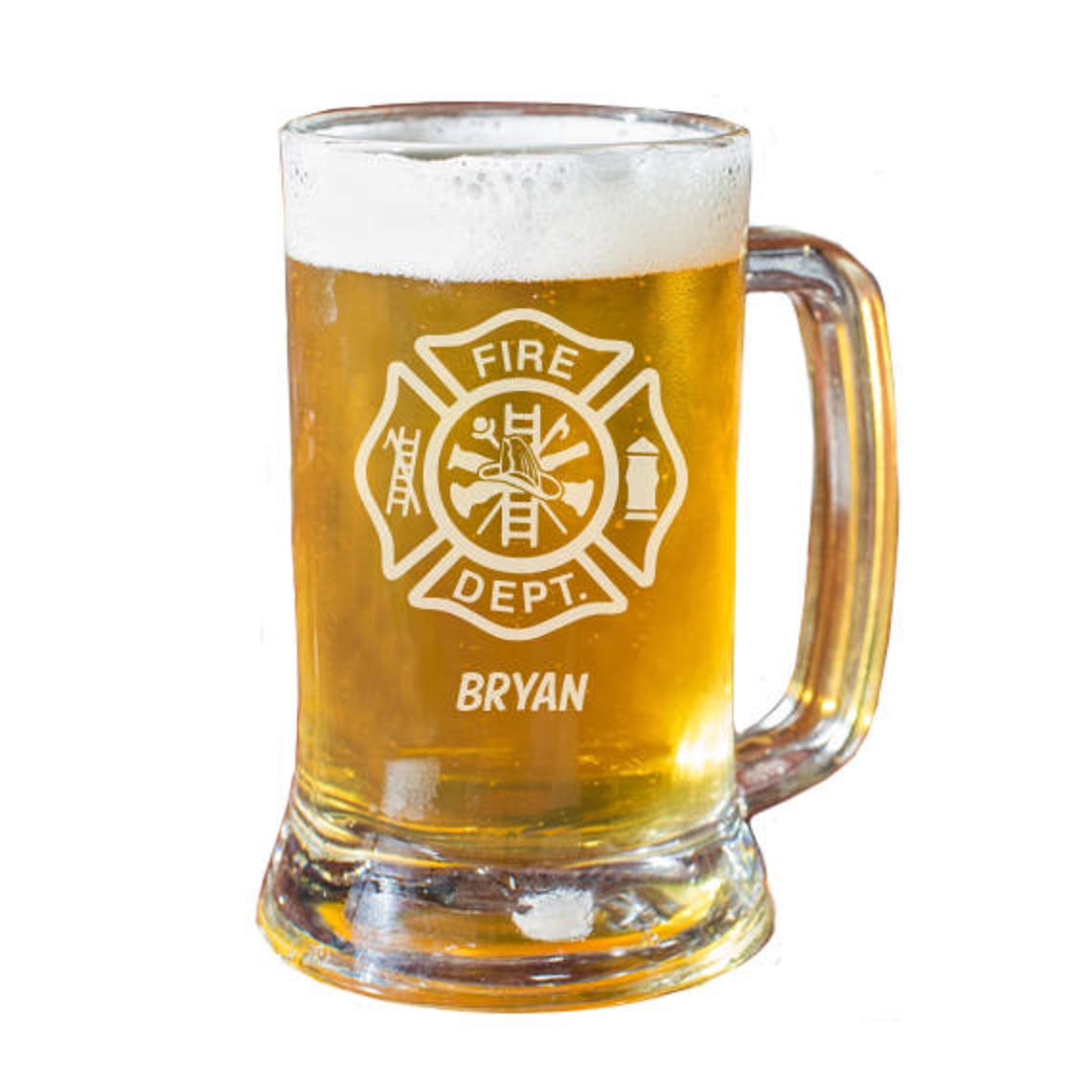 Firefighter Beer Mugs EMT Beer Mug Custom Beer Glass EMT | Etsy