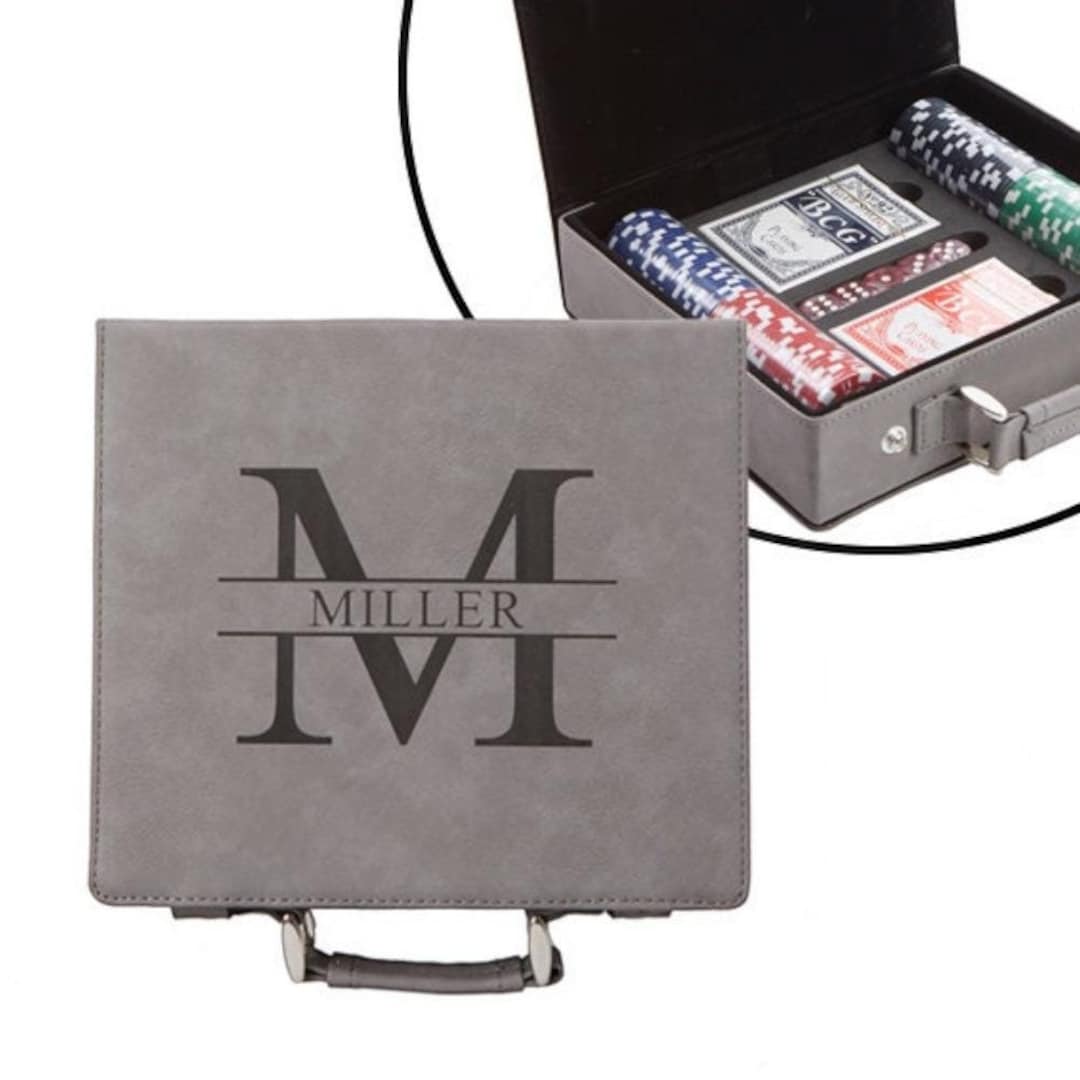 Personalized Poker Set - Custom Engraved Poker Chips & Case - Dad Gift ...