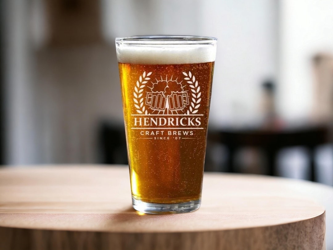 Personalized Beer Pint Glass, Engraved Beer Glasses, Gift for Dad or ...