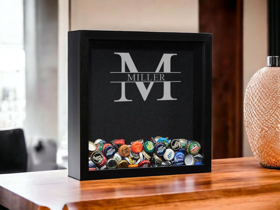 Gift for Beer Drinker, Beer Cap Shadow Box, Personalized Beer Cap ...