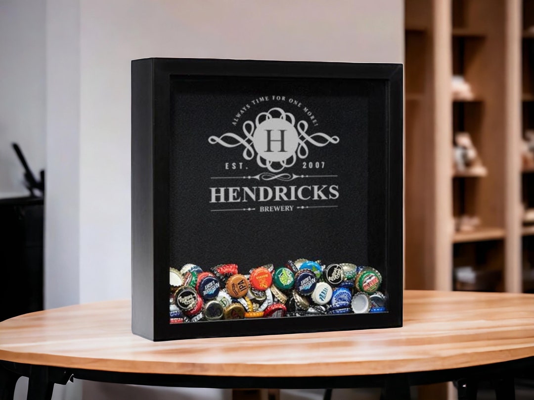 Beer Cap Holder, Personalized Shadow Box, Custom Engraved Beer Cap ...