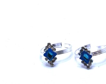 Blue toe ring | Etsy