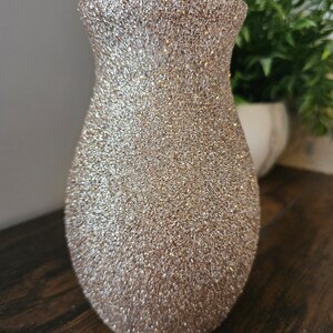 Set of 5 Sparkly Champagne Gold Glitter Vases 7", Weddings, Birthdays ...