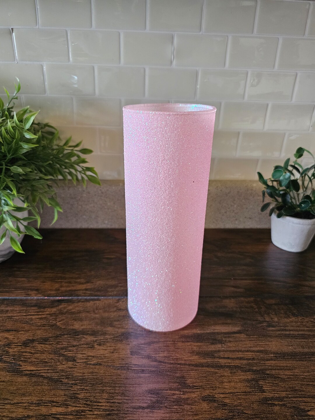 Sparkly Light Pink Glitter Vase, Weddings, Birthdays, Party Decor ...