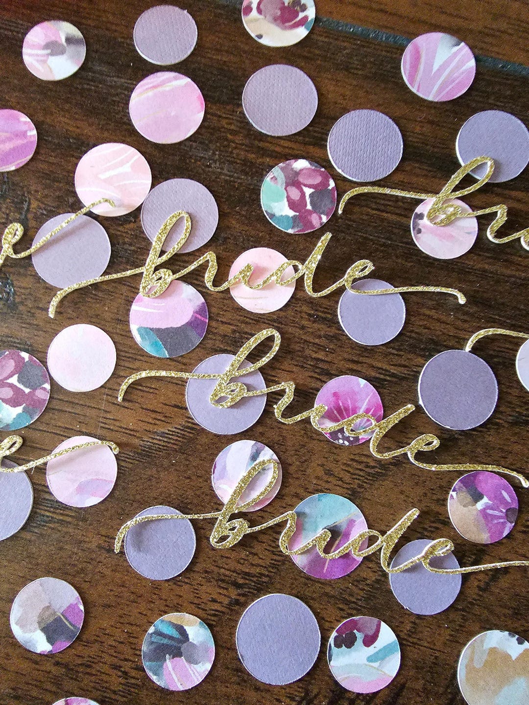 Gold and Purple Floral Bride Confetti, Bridal Shower, Bridal Brunch ...