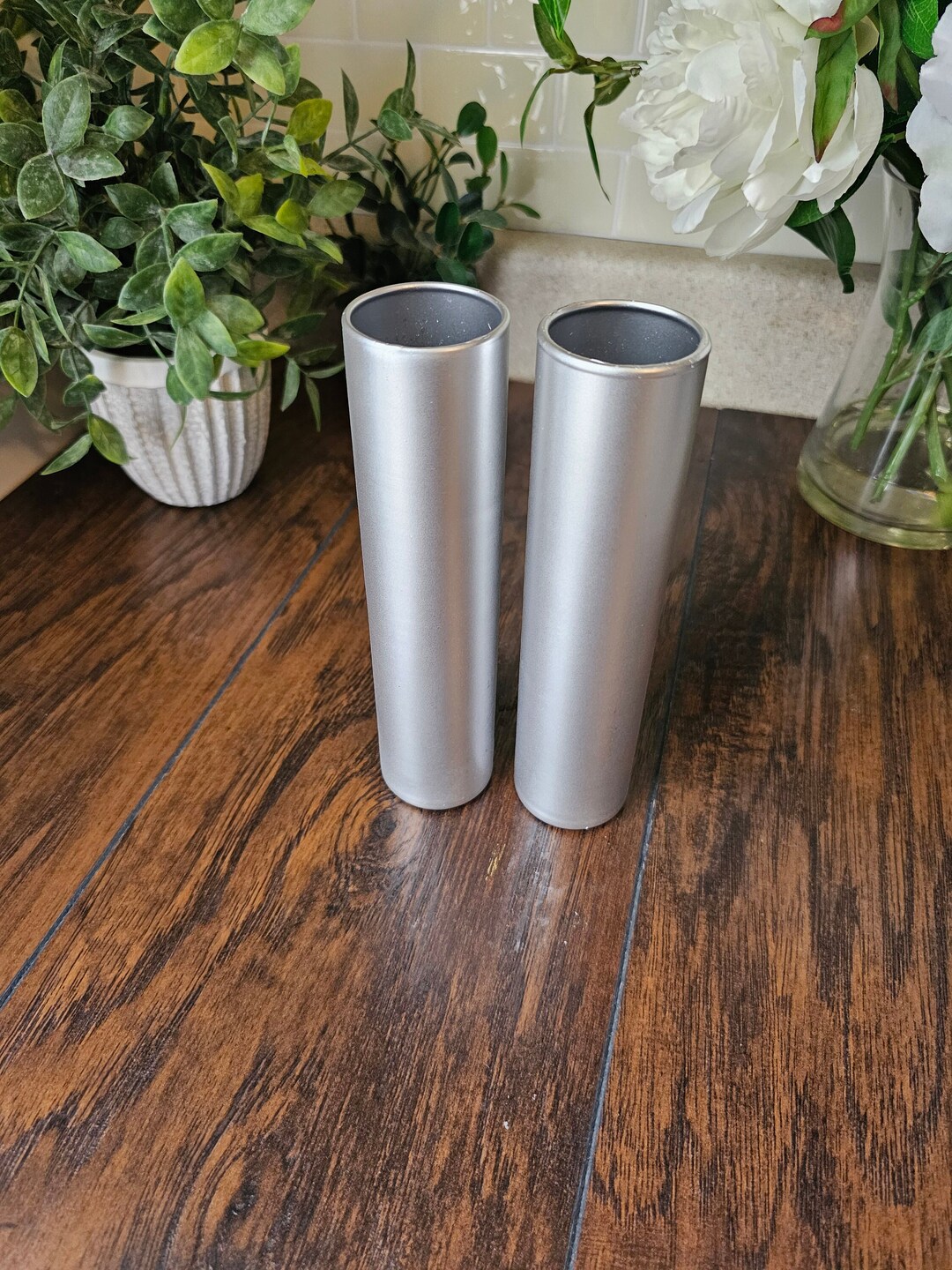 Metallic Silver Bud Vases, Wedding Decor, Party Decor, Home Decor ...