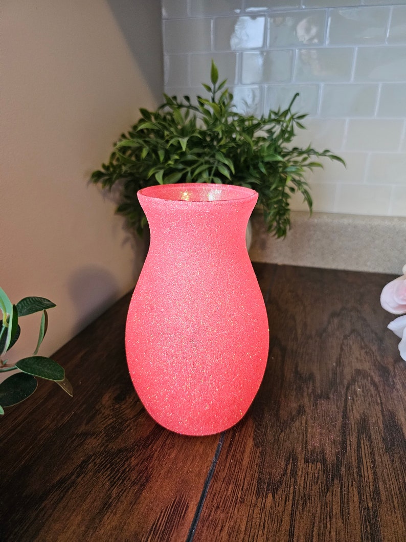 Set of 5 Sparkly Coral Glitter Vases 7 Weddings - Etsy