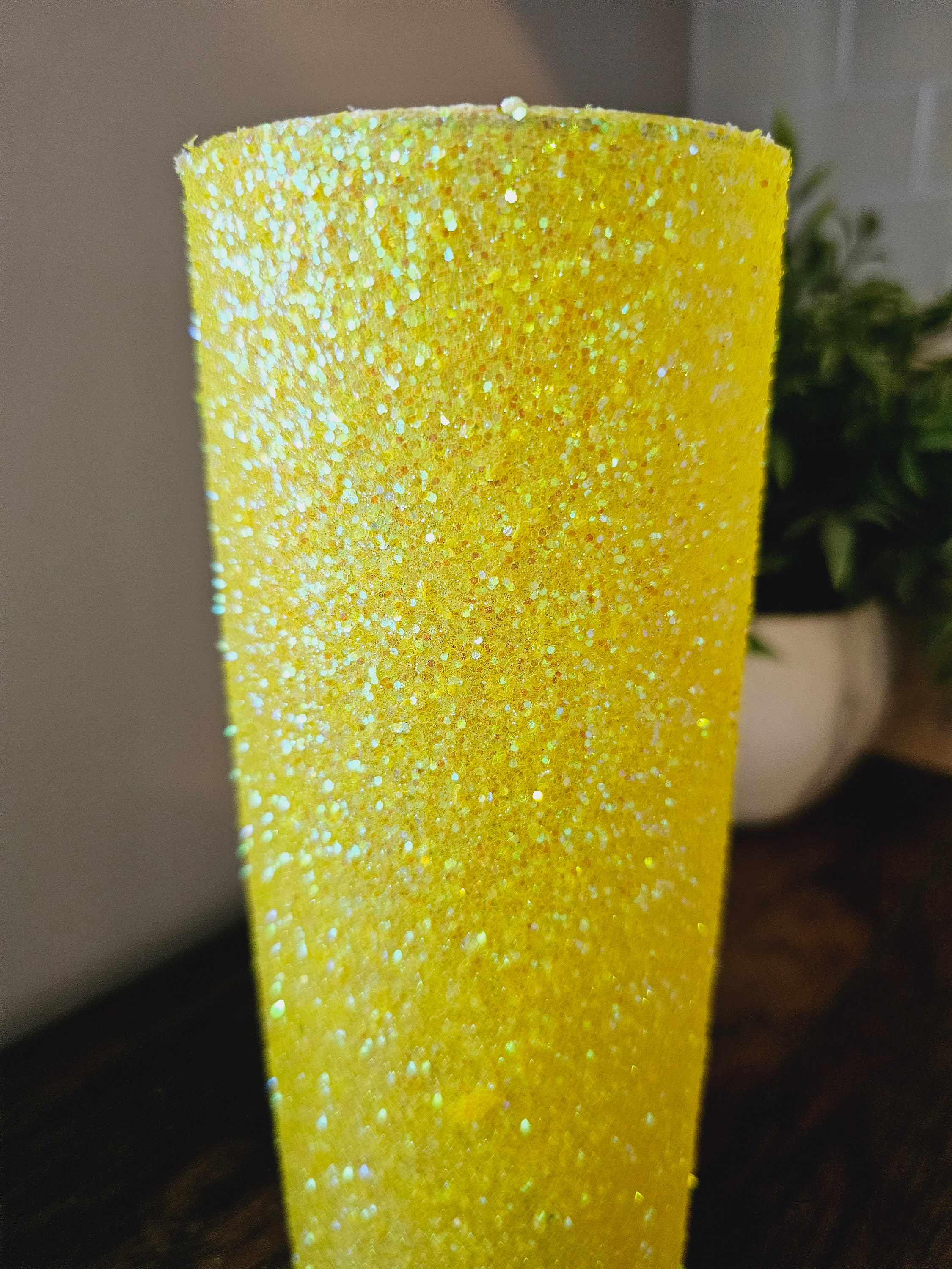 Set of 5 Sparkly Yellow Chunky Glitter Vases, Weddings, Birthdays ...
