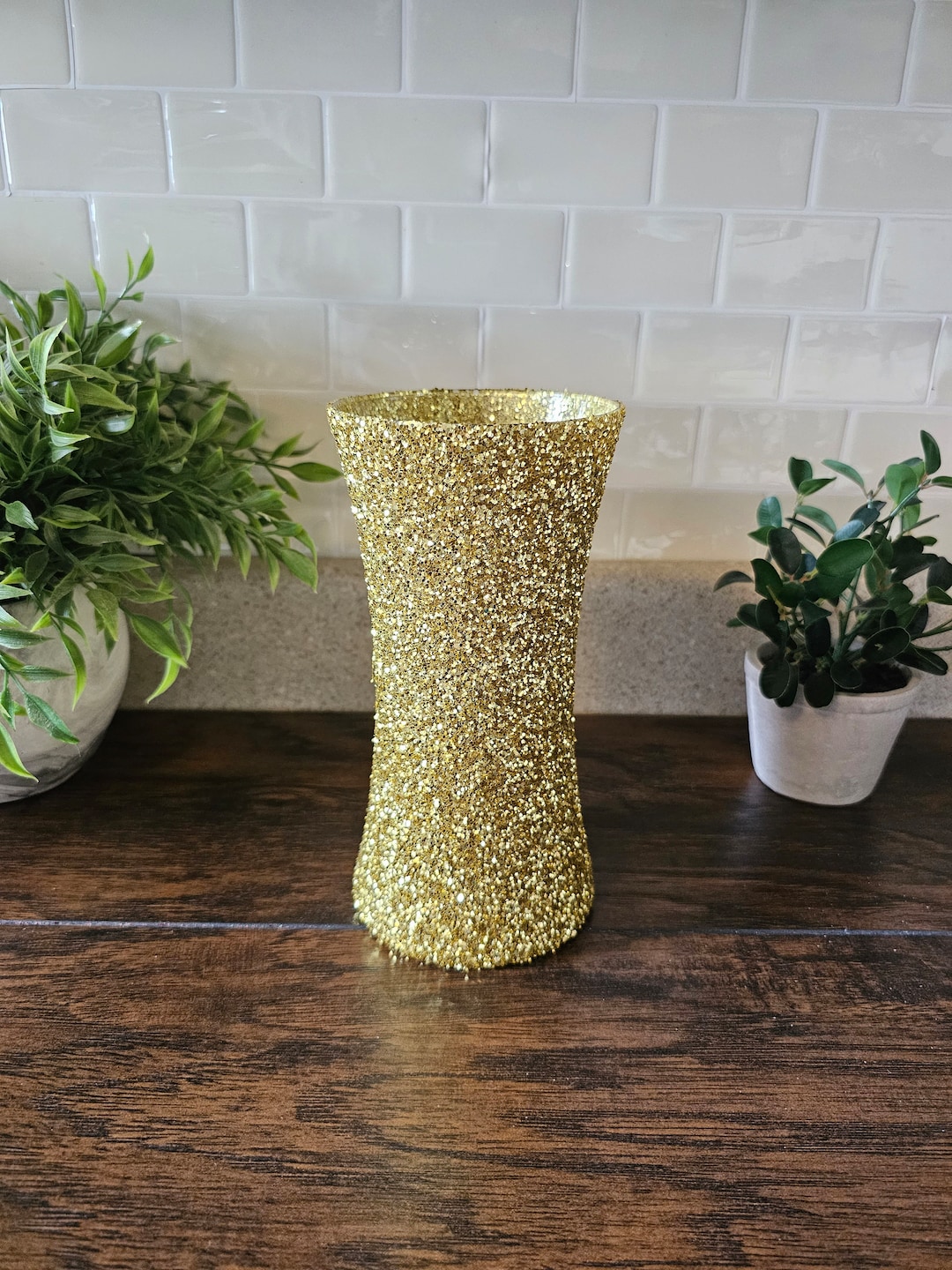 Sparkly Gold Chunky Glitter Vase, Wedding Decor, Party Decor, Birthday ...