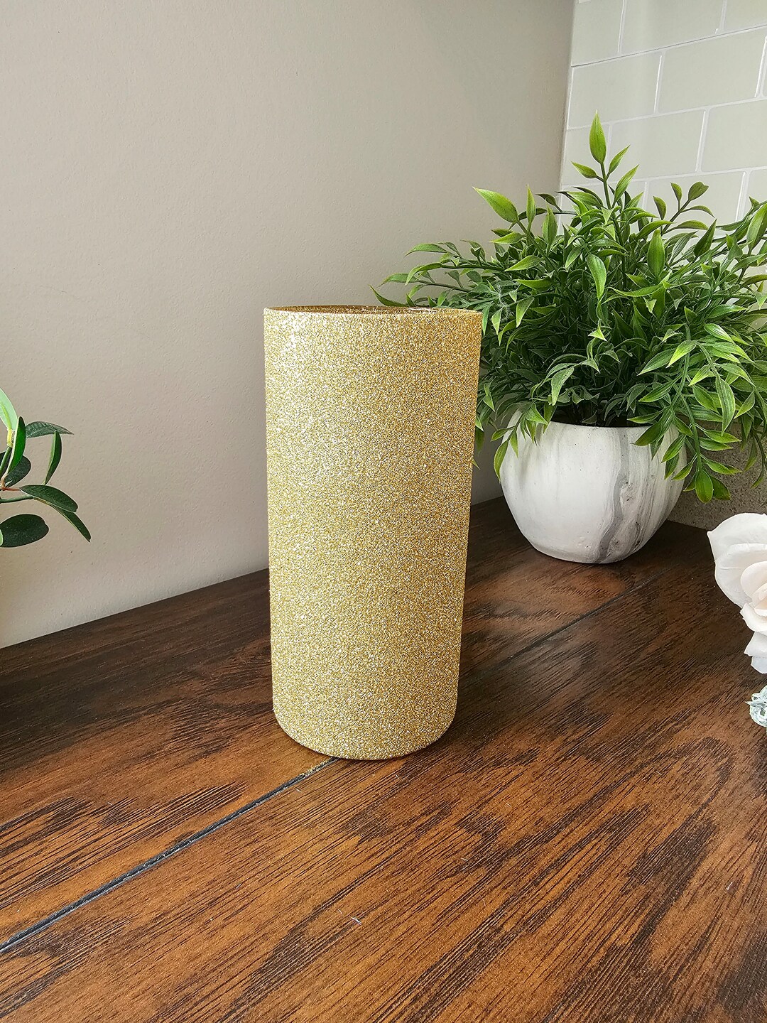 Set of 5 Sparkly Gold Glitter Vases, Wedding Vases, Birthday Decor ...