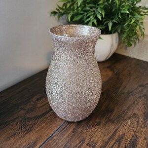 Set of 5 Sparkly Champagne Gold Glitter Vases 7", Weddings, Birthdays ...