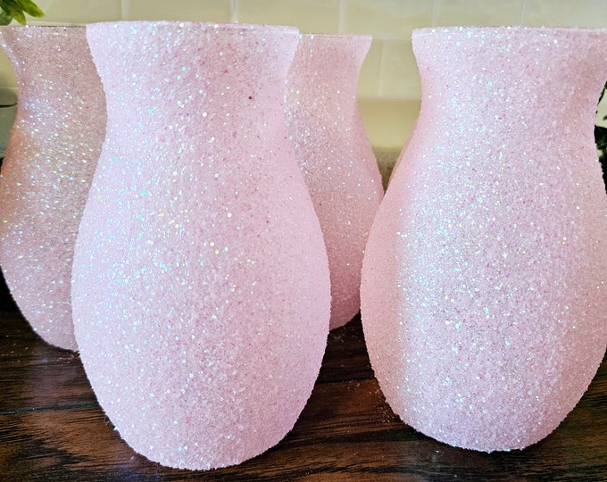 Set of 5 Sparkly Gold Chunky Glitter Bubble Vases, Wedding Decor ...