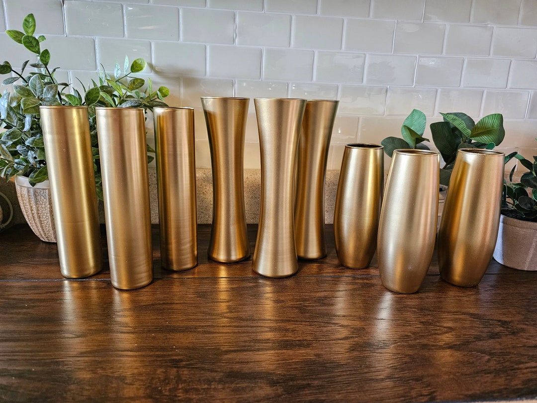 Metallic Gold Bud Vases, Wedding Decor, Party Decor, Home Decor ...