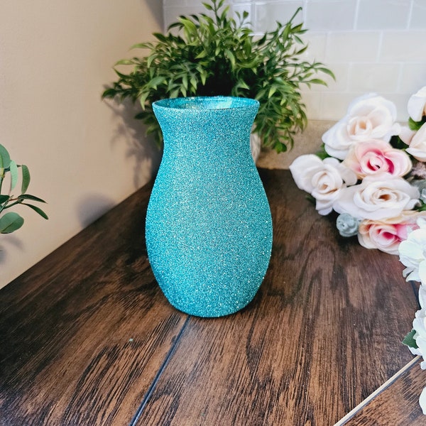 Teal Flower Vase - Etsy