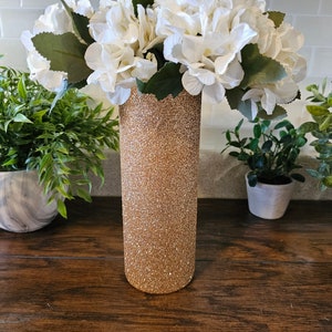 Set of 5 Sparkly Gold Glitter Vases, Weddings, Birthdays, Party Decor ...